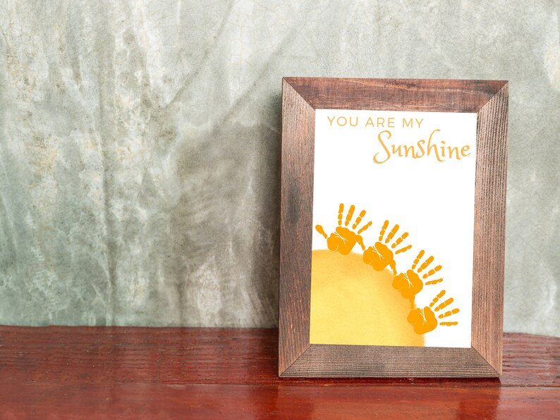 You Are My Sunshine Handprint/footprint Craft Template Printable Mother ...