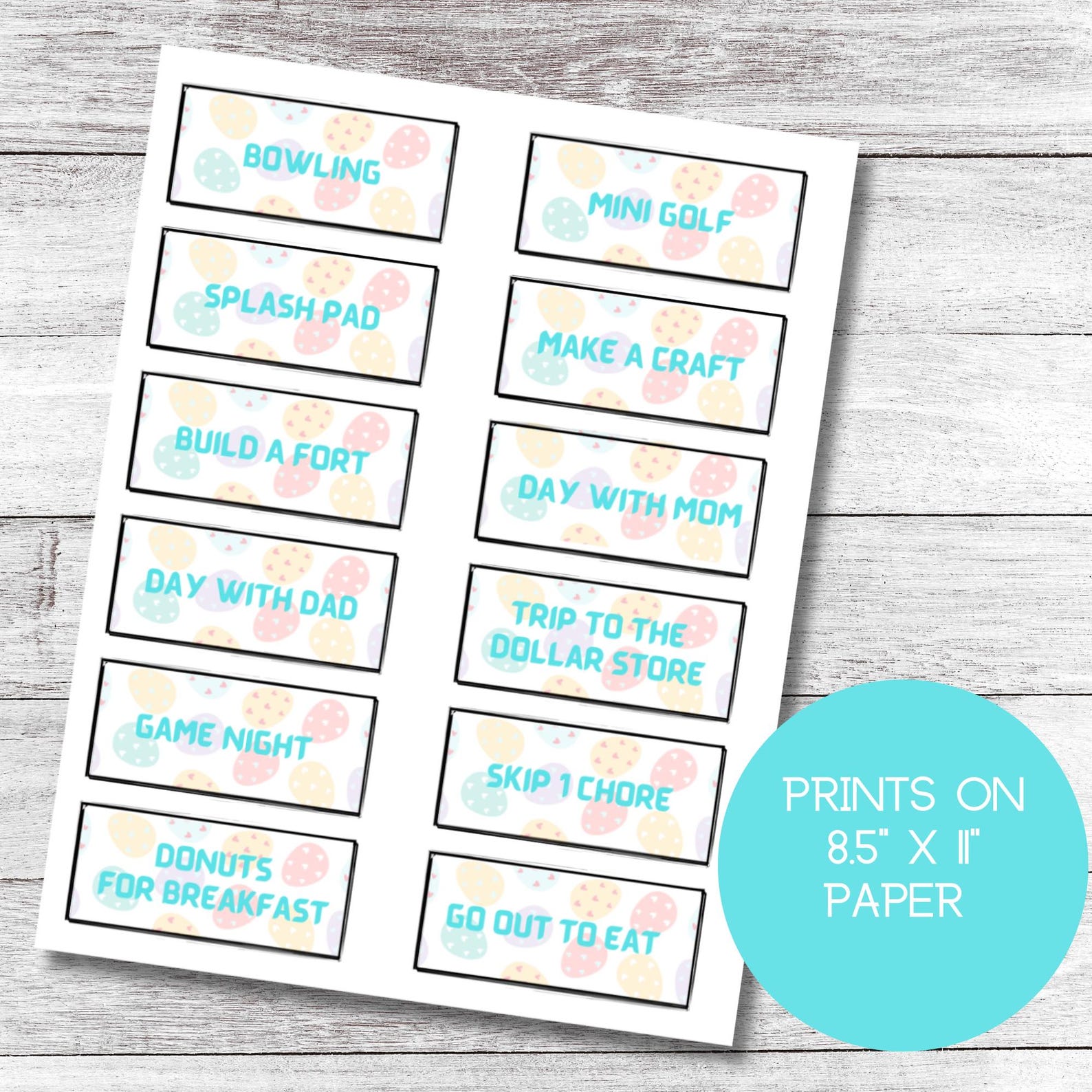 Printable Easter Egg Fillers| Easter Egg Rewards Slip| Non Candy Egg ...