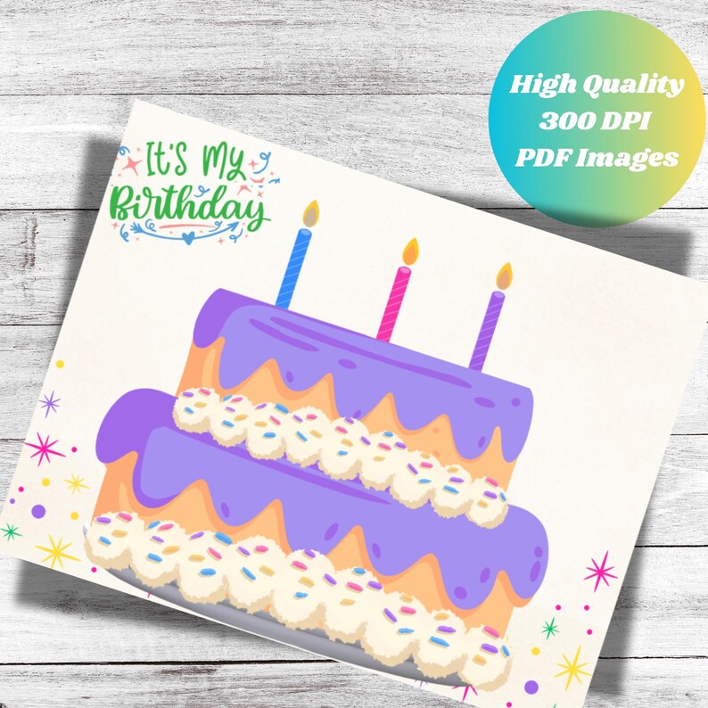 Birthday Cake Craft | Printable Kids Activity | DIY Birthday Art ...