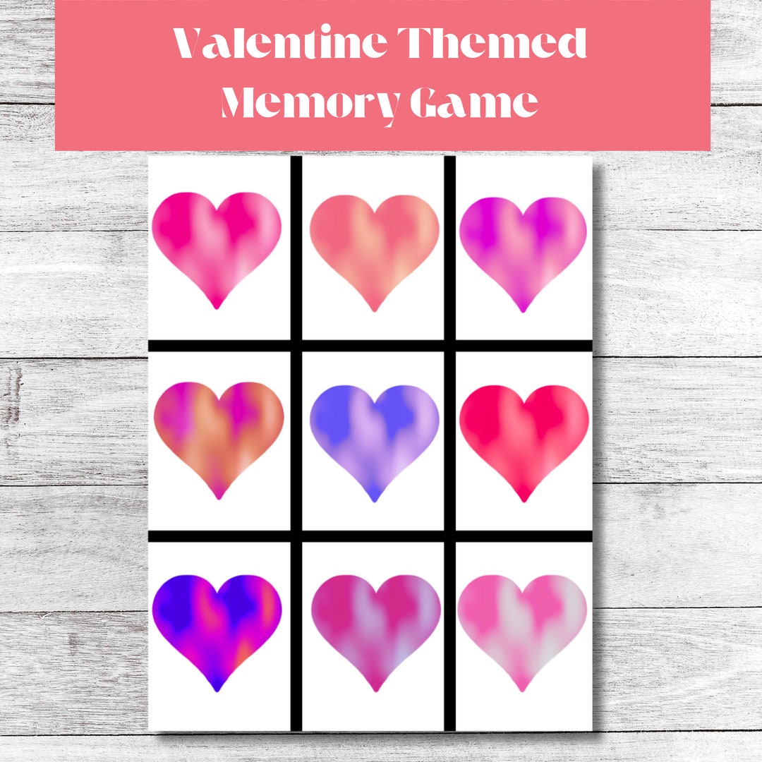 Valentine's Day Memory Game| Heart Matching| Instant Download ...