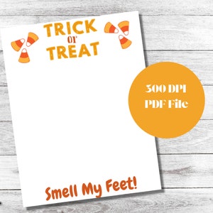 Trick or Treat Smell My Feet Footprint Craft| Instant Download ...