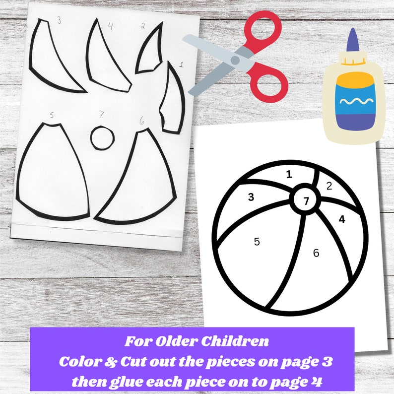Beachball Craft| Summer Scissor Skills Activity| Summer Camp Craft ...