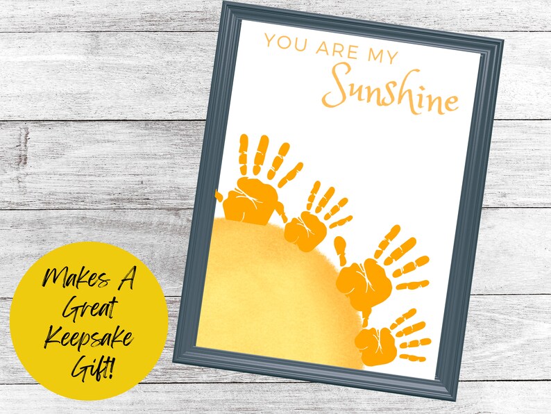 You Are My Sunshine Handprint/footprint Craft Template Printable Mother ...