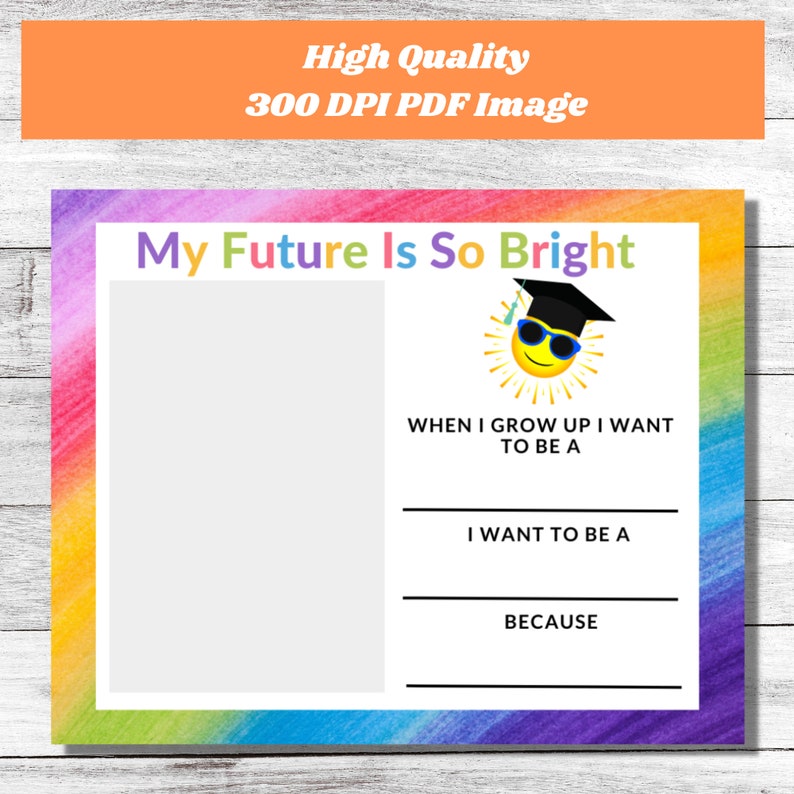My Future is so Bright Graduation Writing Activity Early Childhood ...