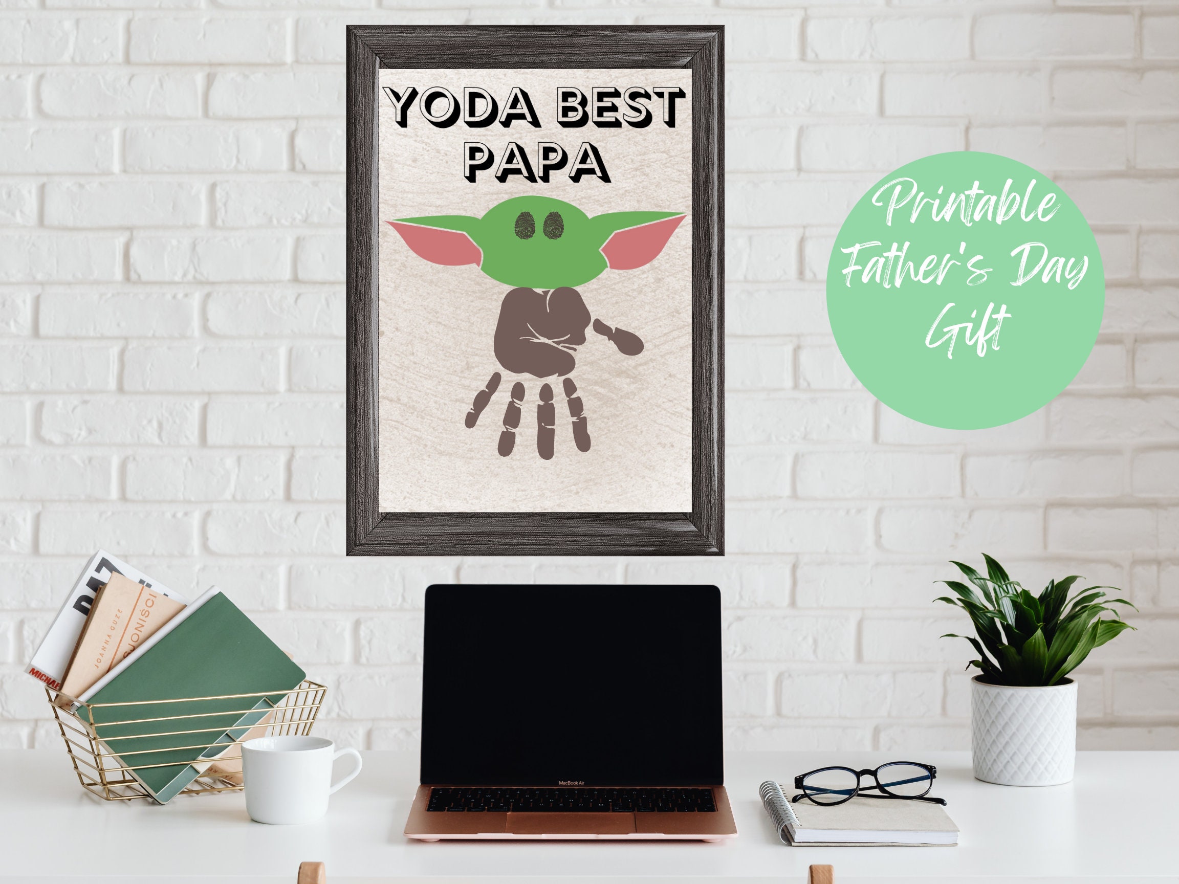 Yoda Best Dad Handprint Craft| Father's Day Printable| Grandfather ...