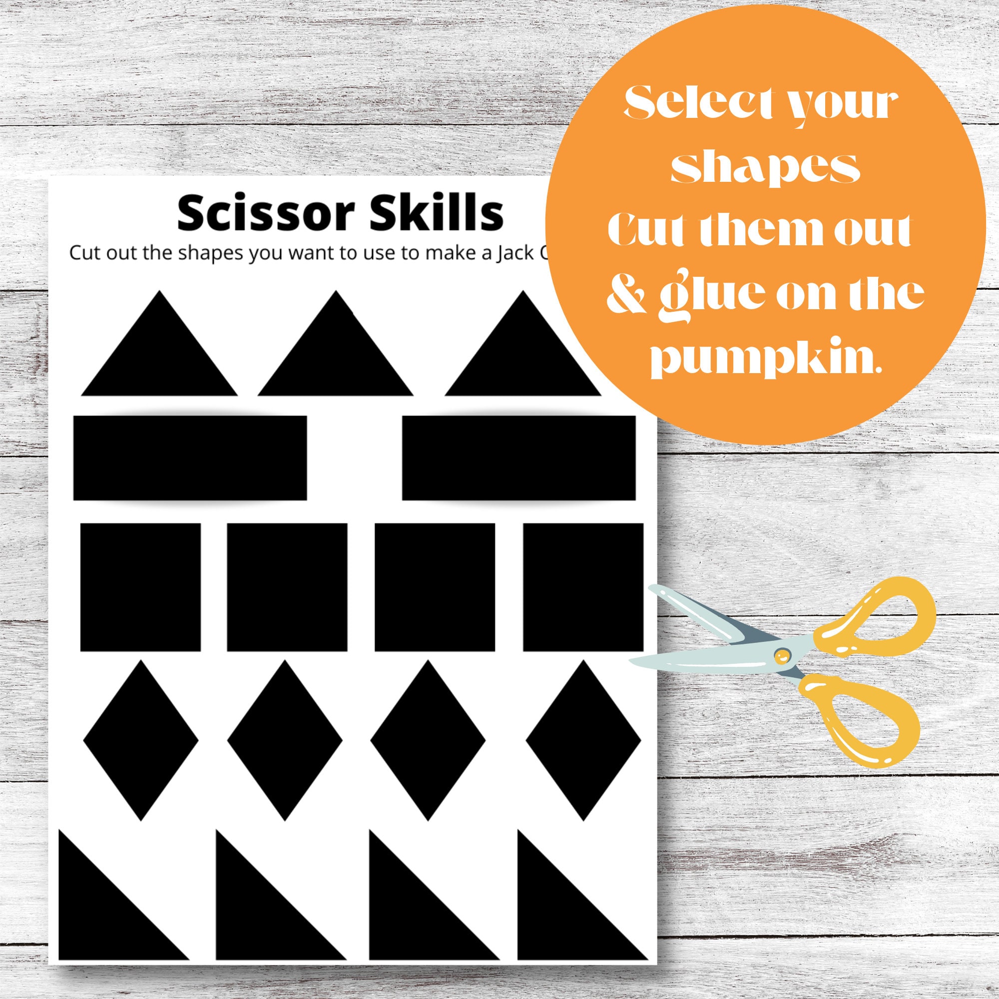 Build A Jack O' Lantern Scissor Skills Activity| Instant Download ...