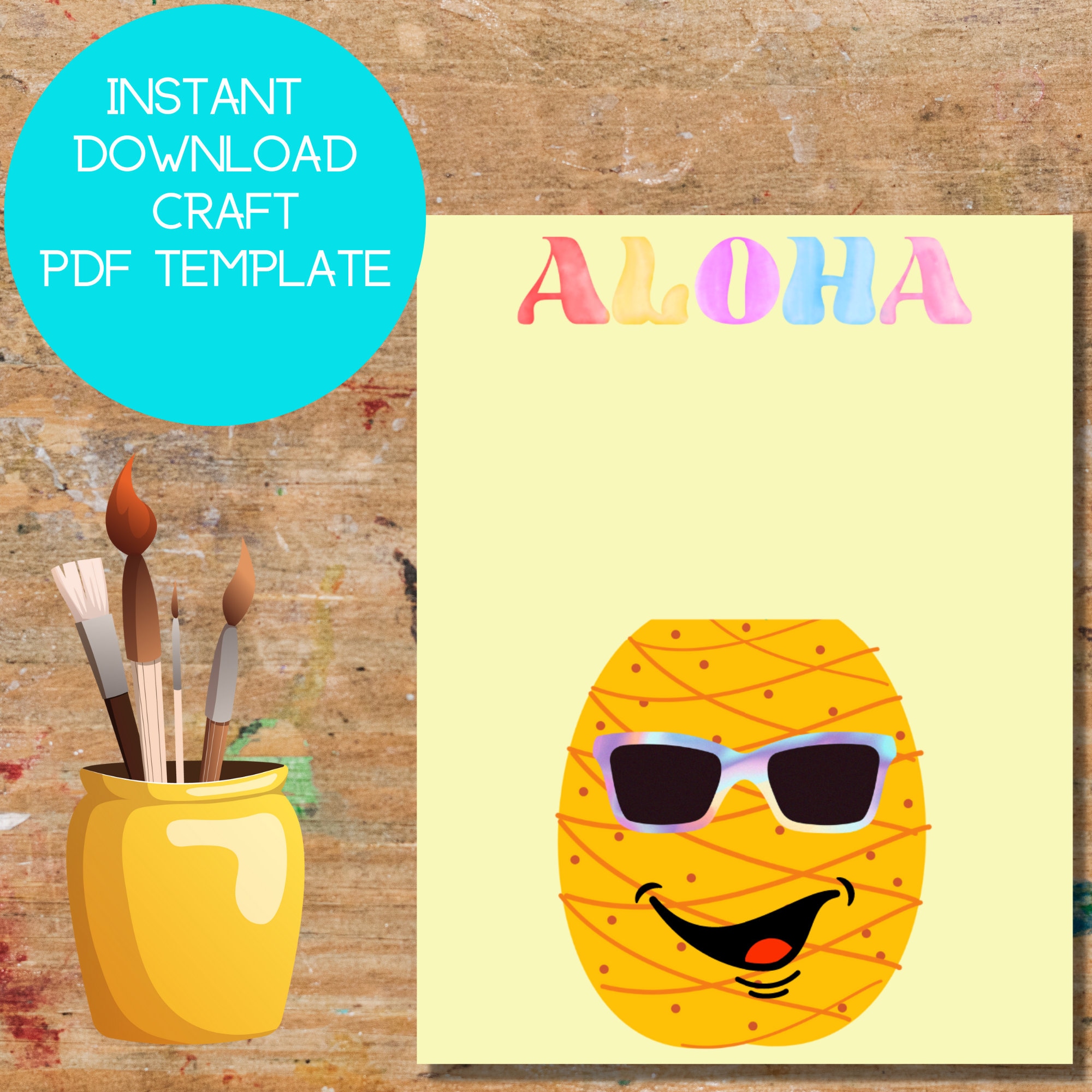 Pineapple Handprint Craft| Aloha Summer Art| Luau Theme Craft| Instant ...