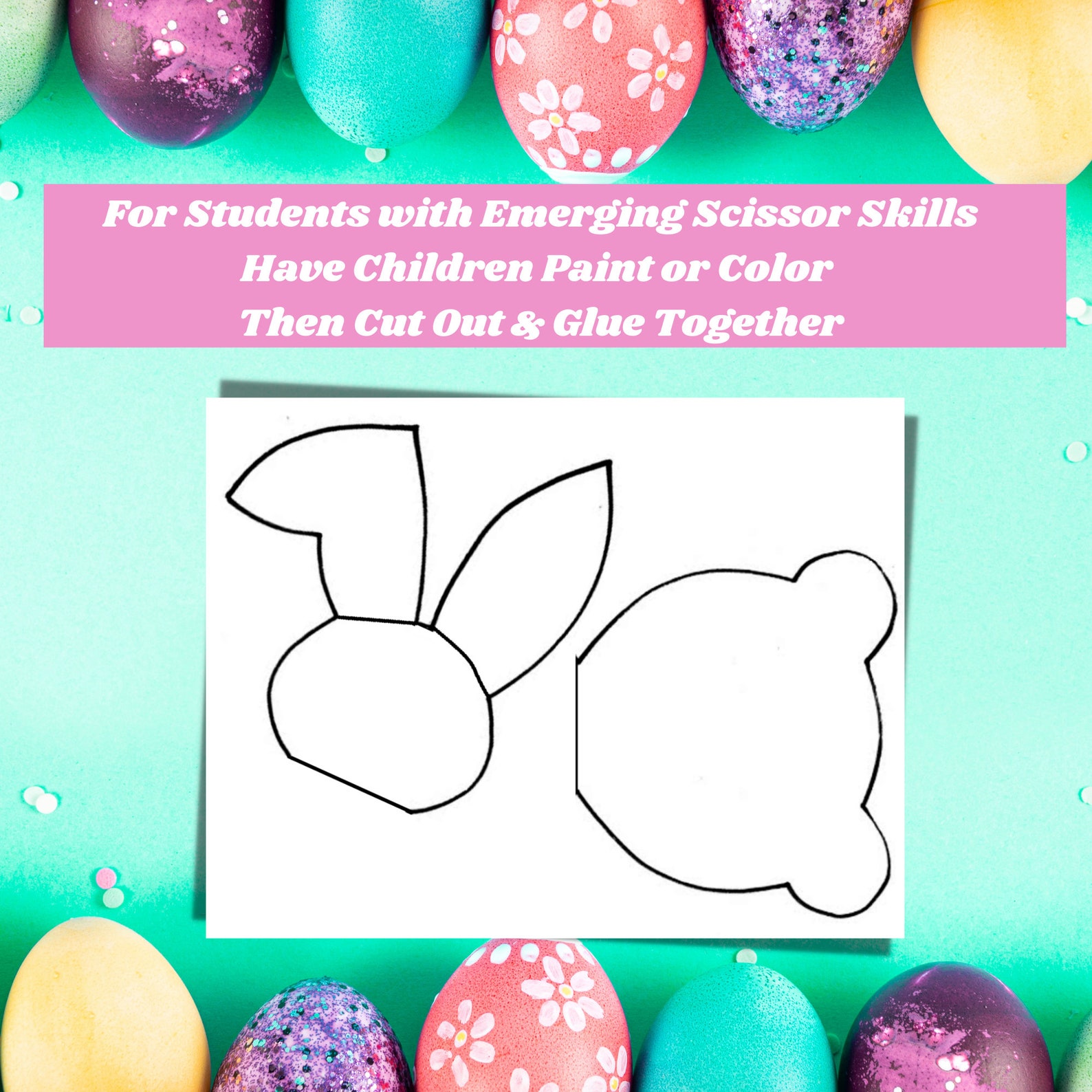 Easter Bunny Scissor Skills Activity| Easter Printable Craft| Instant ...