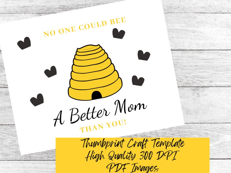 Mother's Day Gift| Thumbprint Art| No One Could BEE A Better Mom ...