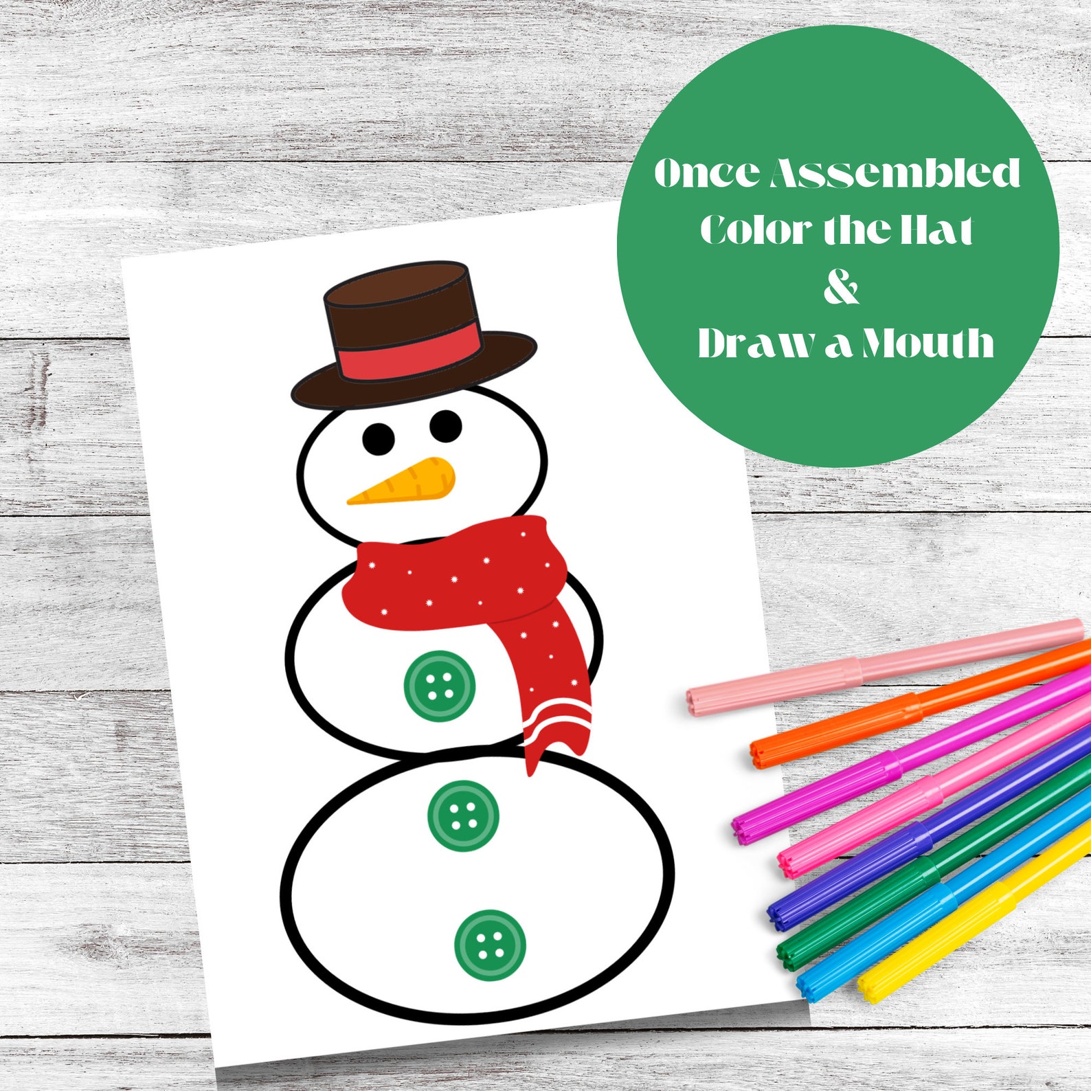 Snowman Printable Craft| Scissor Skills Activity| Build A Snowman ...