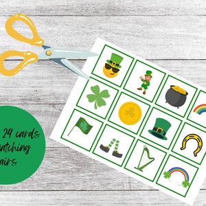St. Patrick's Day Printable Memory Game| Shadow Matching Activity ...