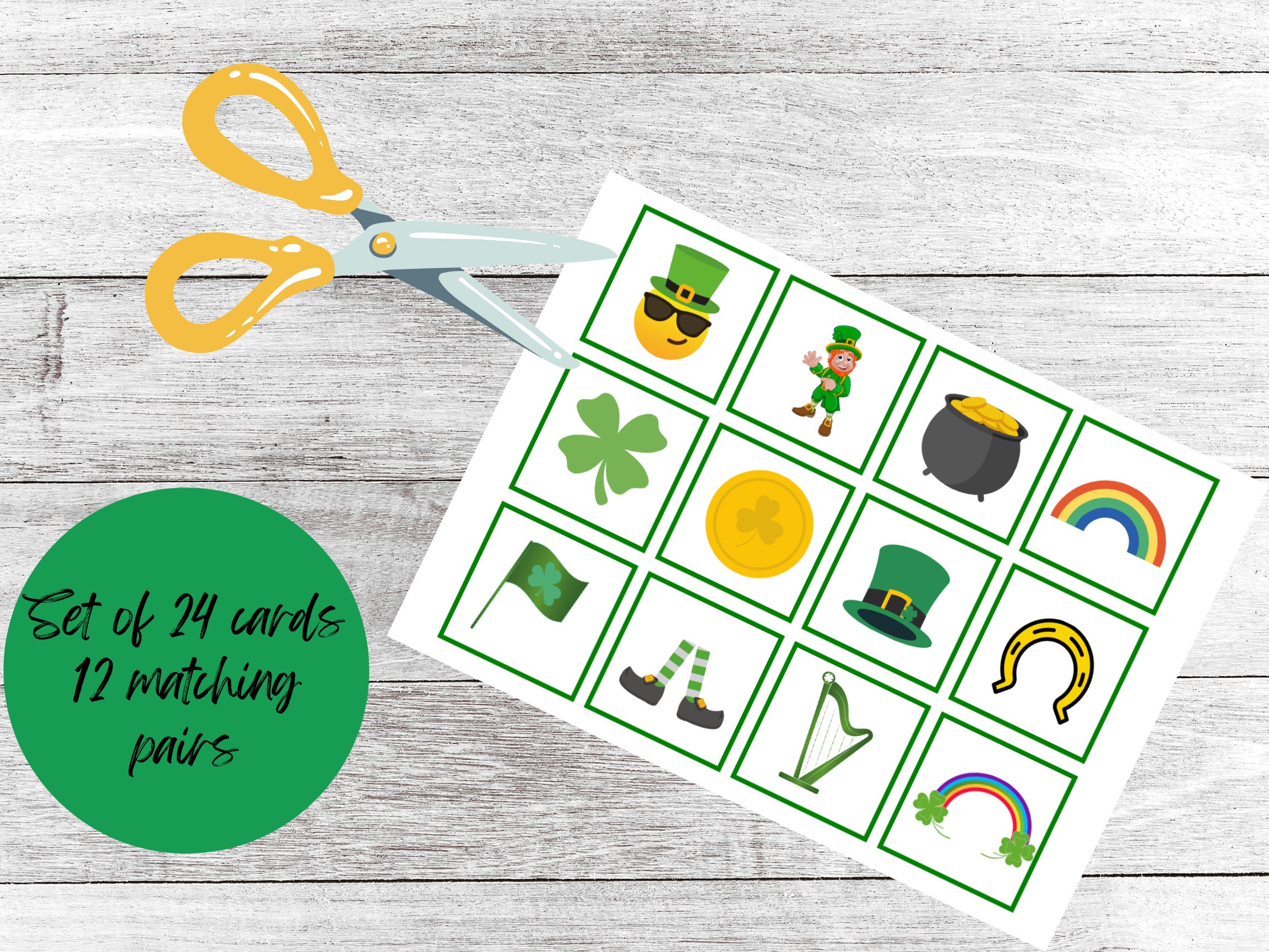 St. Patrick's Day Printable Memory Game| Shadow Matching Activity ...