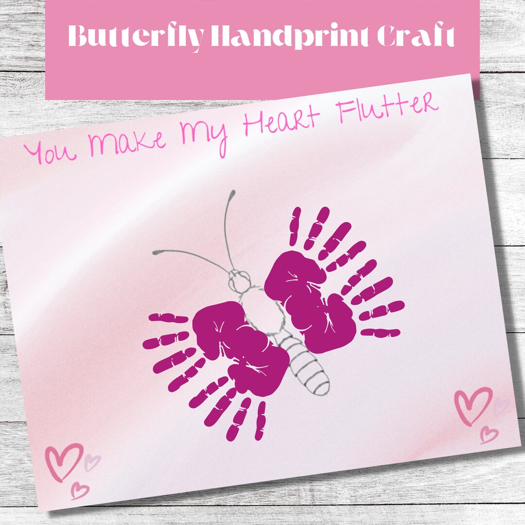 Butterfly Handprint Craft: Valentine's Day Keepsake (PDF Template) - Etsy