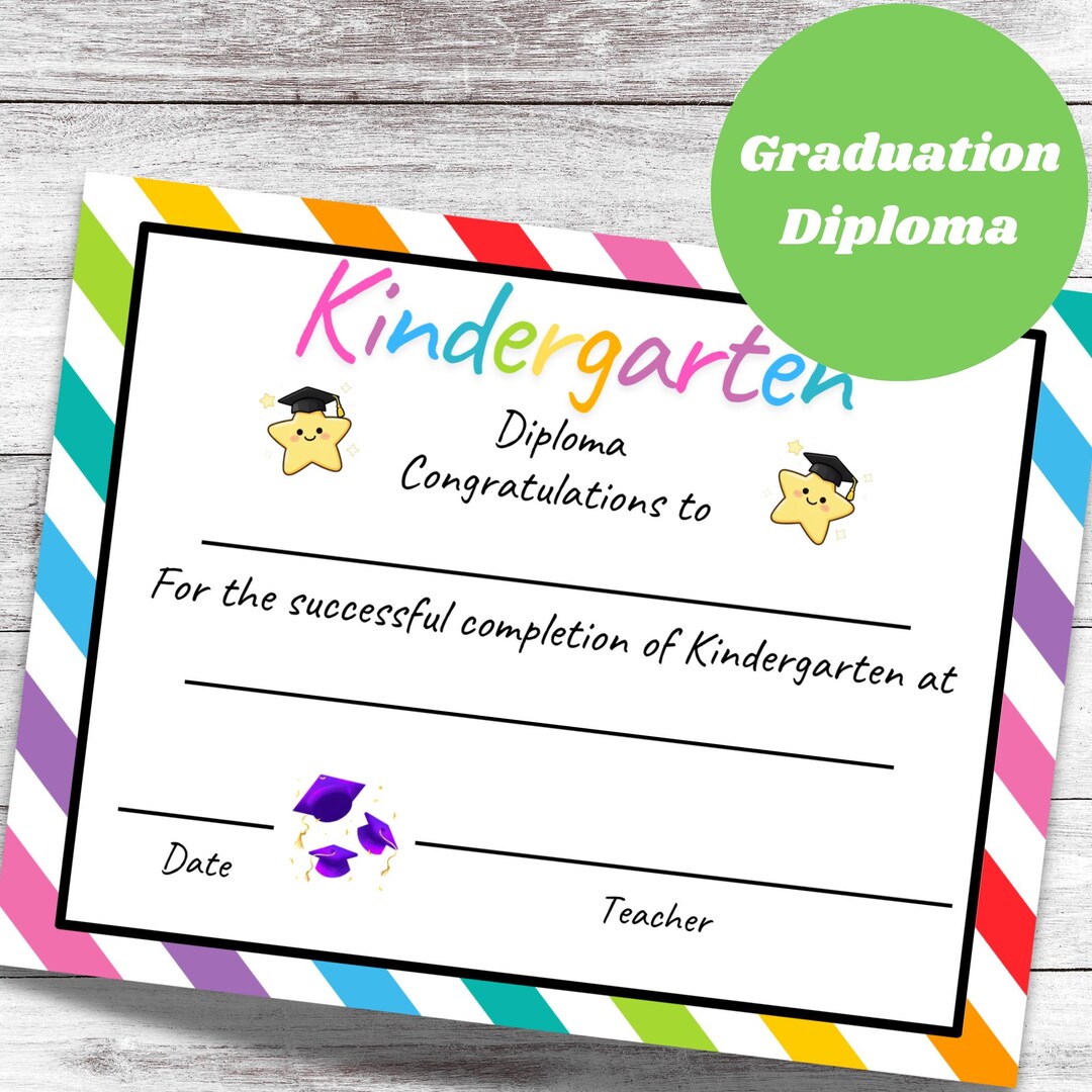 Preschool & Kindergarten Graduation Diplomas Printable | Pre-k and ...