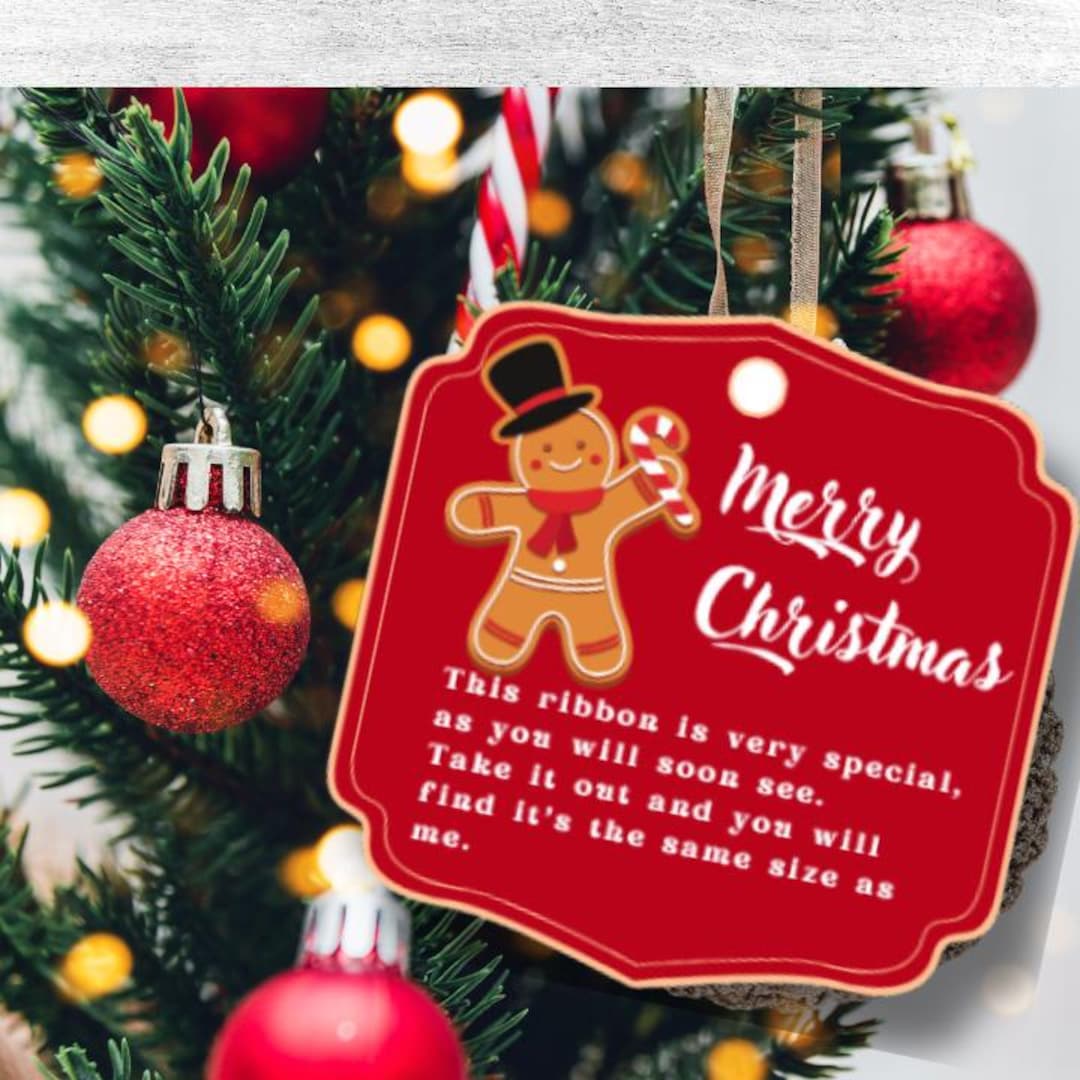 Christmas Ribbon Height Ornament Tag| Ribbon Height Ornament Label ...