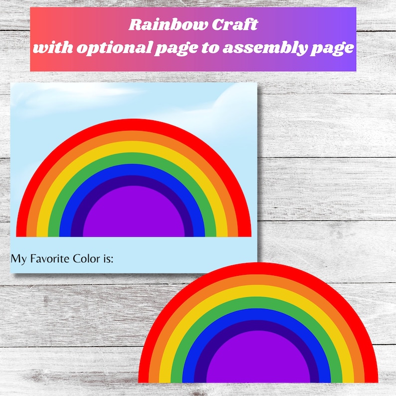 Rainbow Craft| Size Sorting Activity| Color Recognition Craft| Instant ...