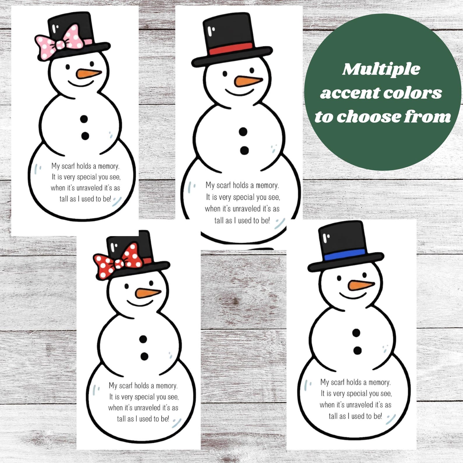 Snowman Height Keepsake Craft • Printable Memory Scarf Activity • Low ...