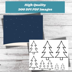 Winter Tree Craft for Kids | Printable Watercolor Trees & Coloring Page ...