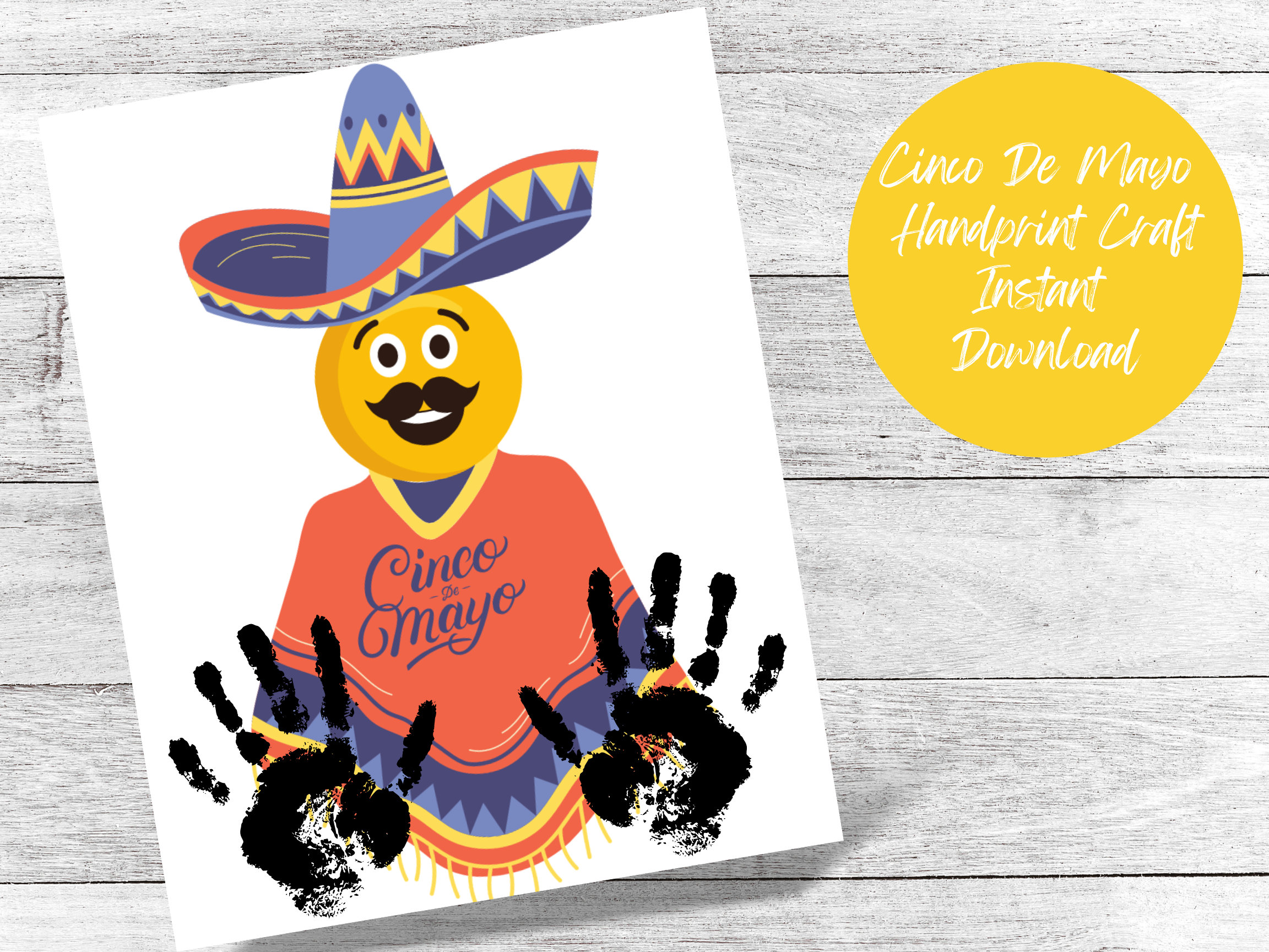 Cinco De Mayo Handprint Craft Template Instant Download Printable ...