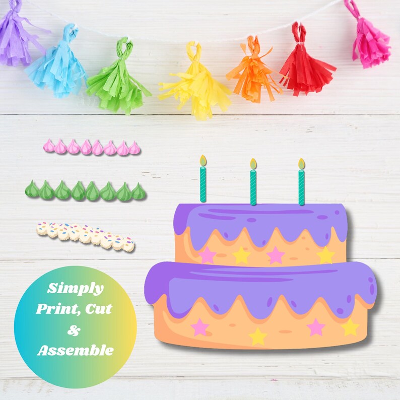 Birthday Cake Craft | Printable Kids Activity | DIY Birthday Art ...