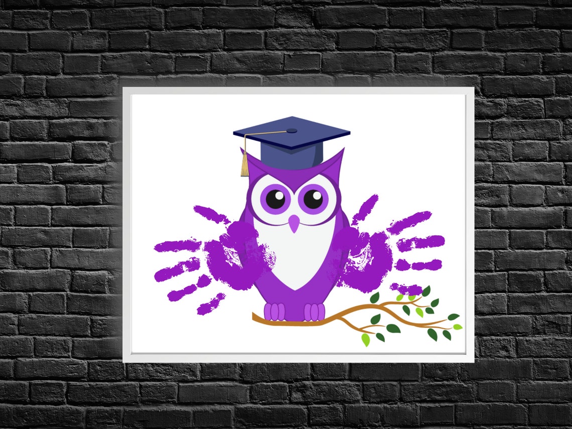 Graduation Owl Handprint Craft Instant Download Printable Handprint Art ...