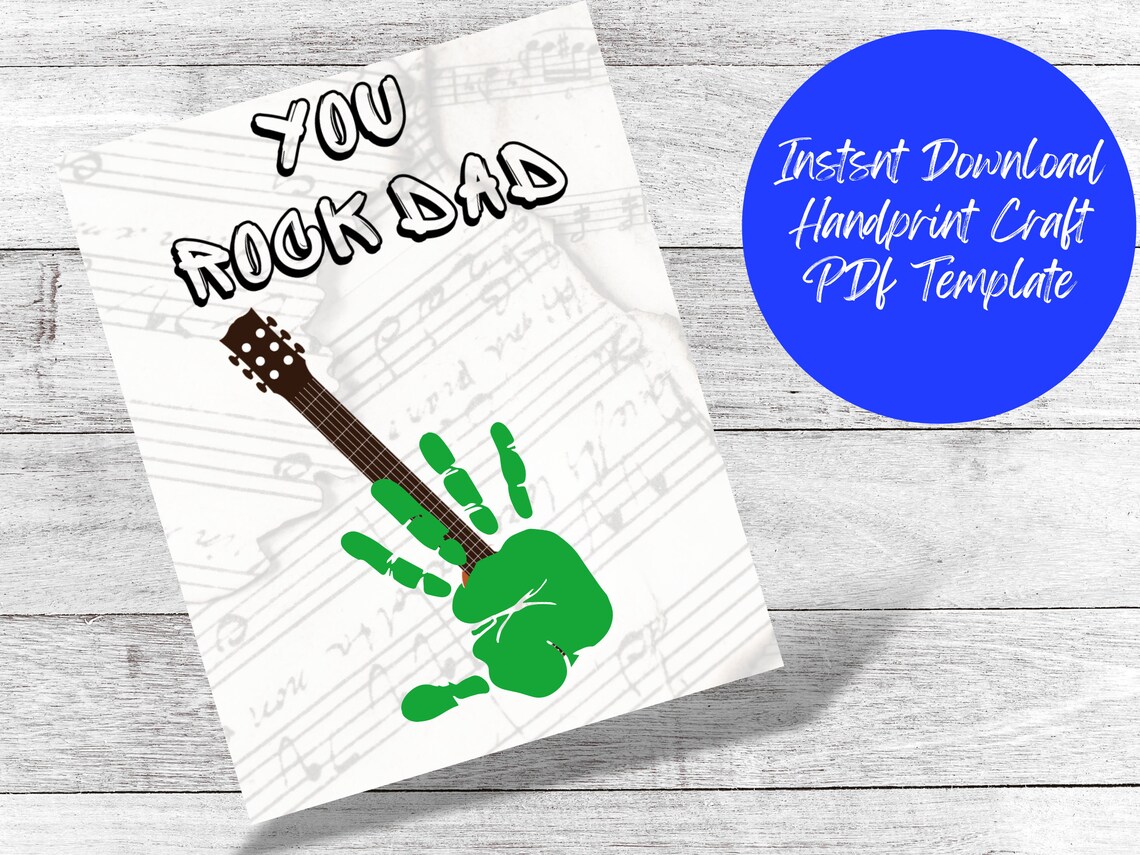 You Rock Dad Handprint Craft | Printable Father's Day Gift for Dad or ...