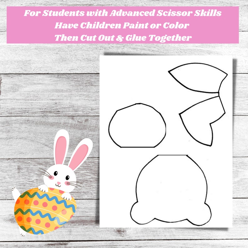 Easter Bunny Scissor Skills Activity| Easter Printable Craft| Instant ...