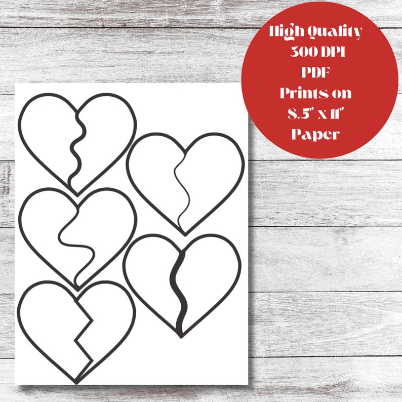 Broken Heart Matching Activity| Printable Valentine's Day Heart Game ...