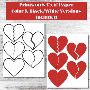 Broken Heart Matching Activity| Printable Valentine's Day Heart Game ...
