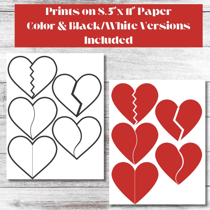 Valentine's Day Broken Heart Matching Game: Classroom Party Activity ...