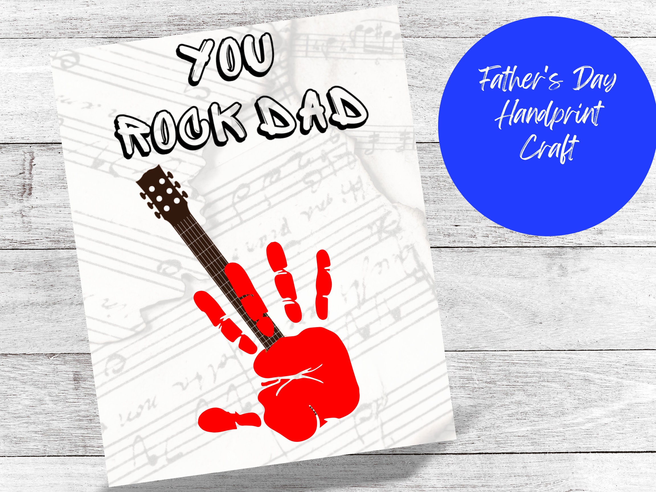 You Rock Dad Handprint Craft | Printable Father's Day Gift for Dad or ...
