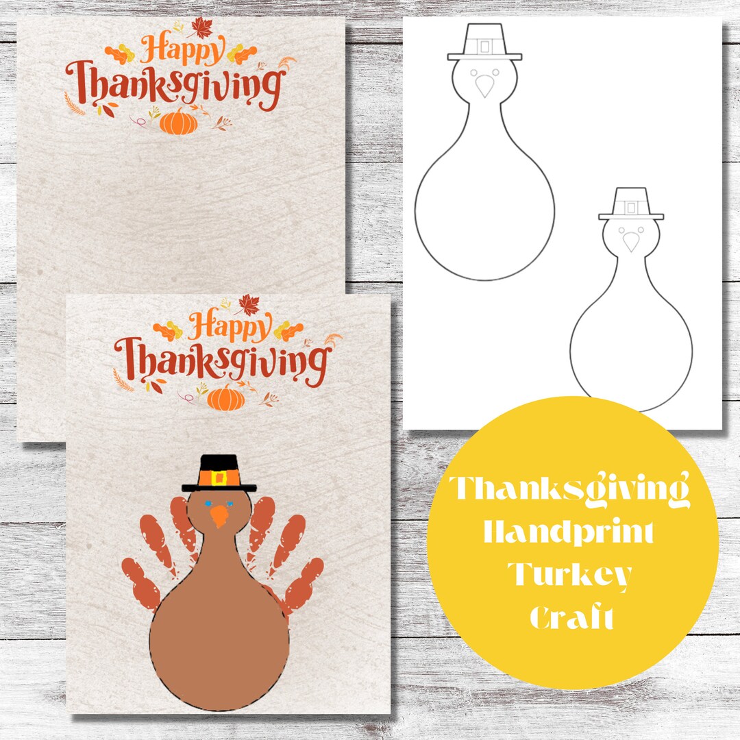 Happy Thanksgiving Turkey Handprint Craft| Thanksgiving Keepsake ...