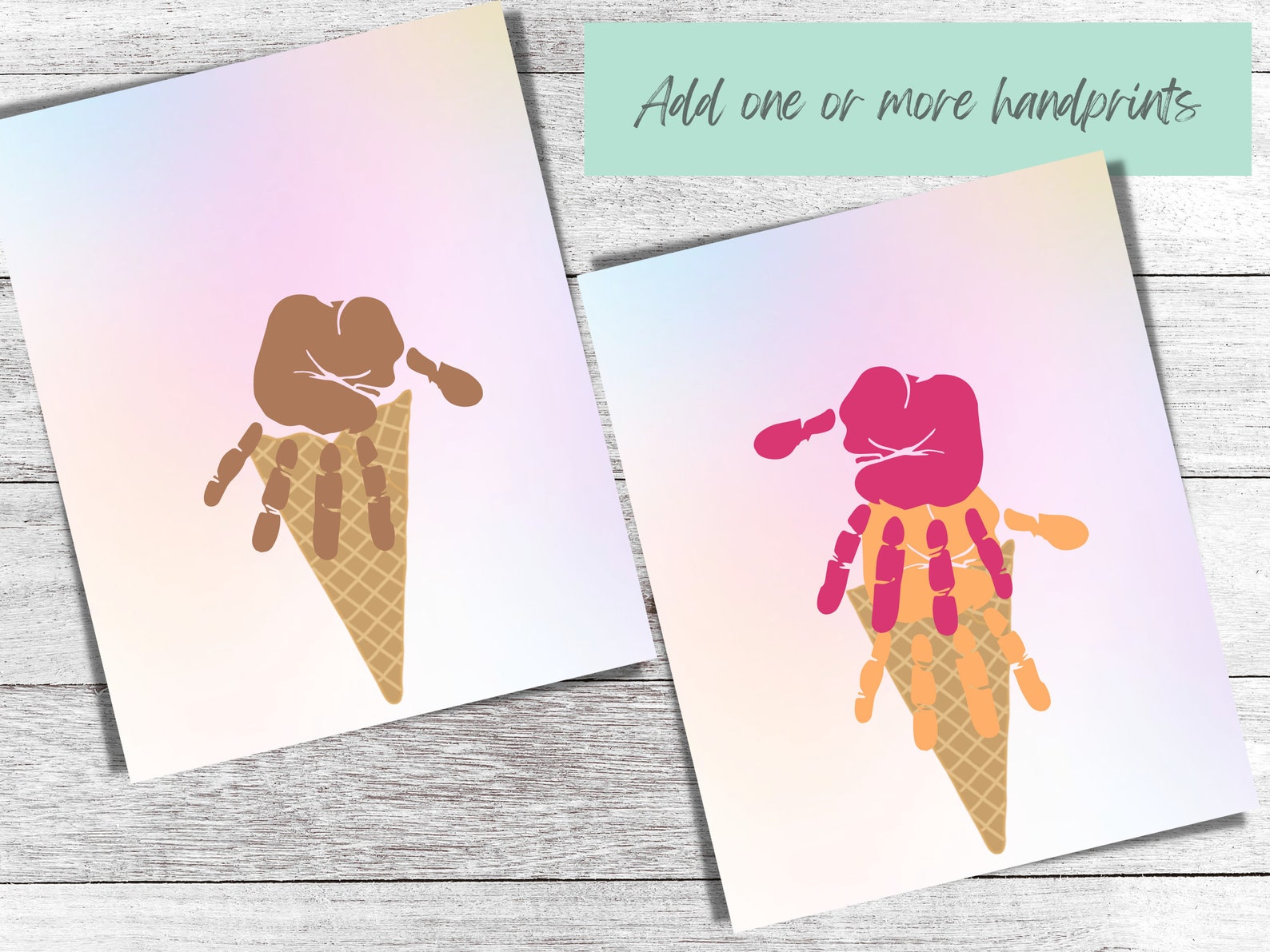 Ice Cream Cone Handprint Craft| Instant Download| I Love You ...