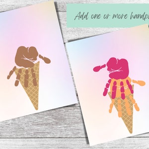 Ice Cream Cone Handprint Craft| Instant Download| I Love You ...