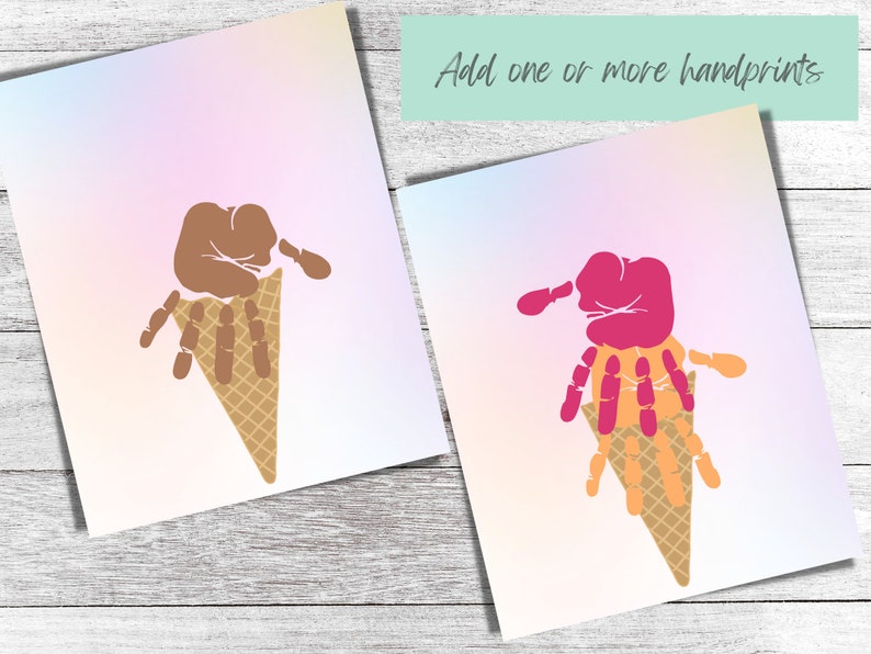 Ice Cream Cone Handprint Craft| Instant Download| I Love You ...