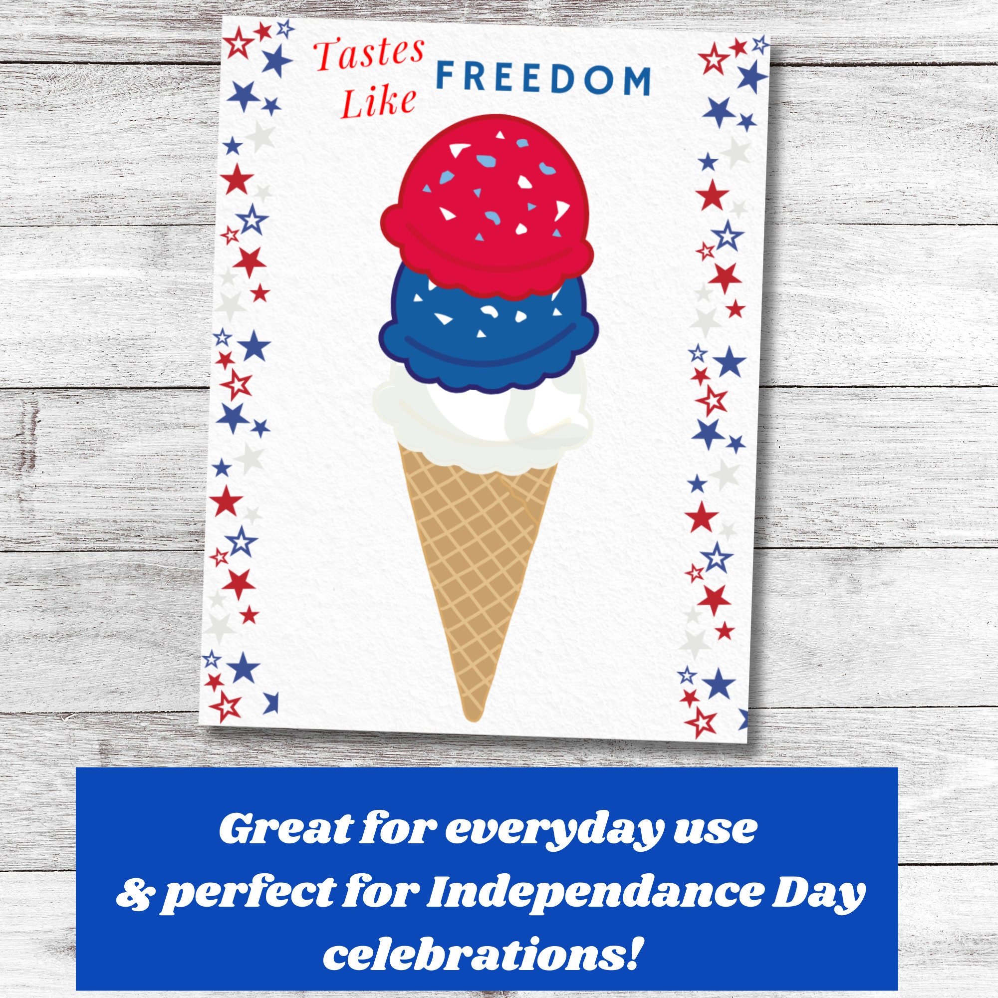 Patriotic Ice Cream Cone Craft: 4th of July Printable (PDF) - Etsy