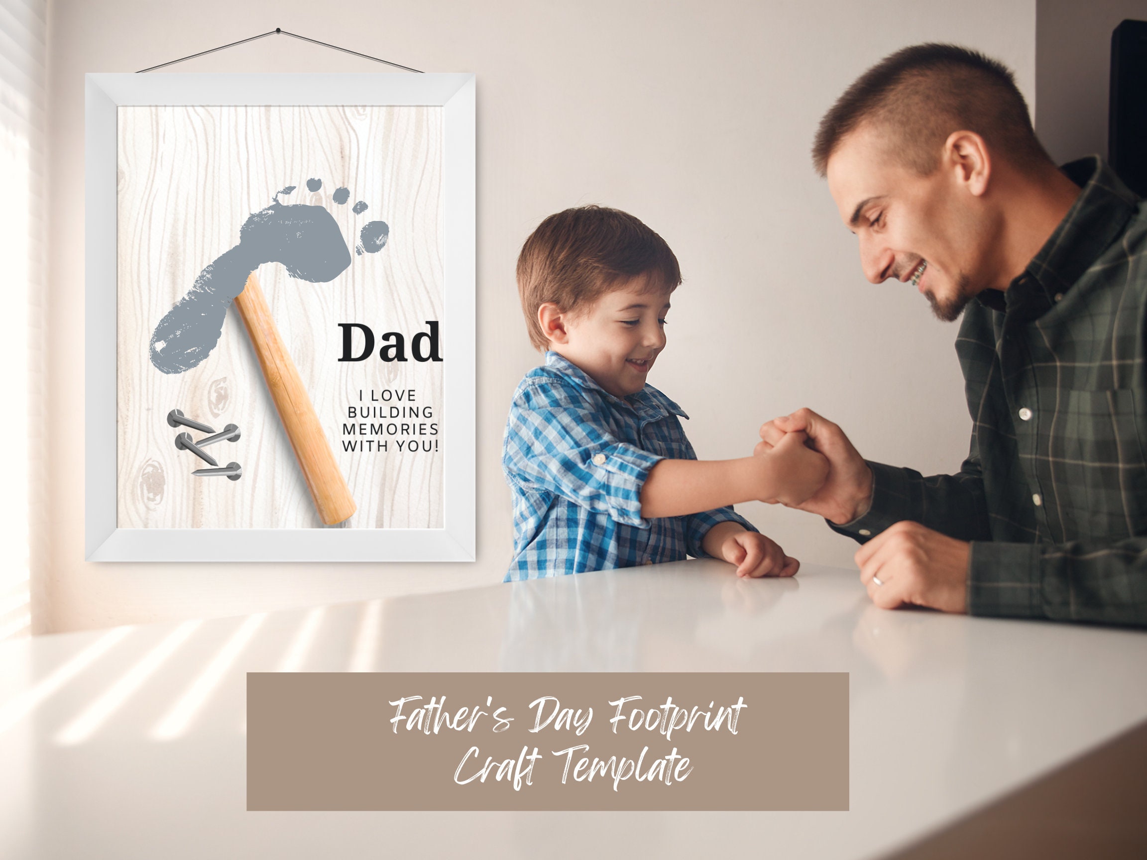Dad I Love Building Memories With You| Footprint Craft Template| Father ...