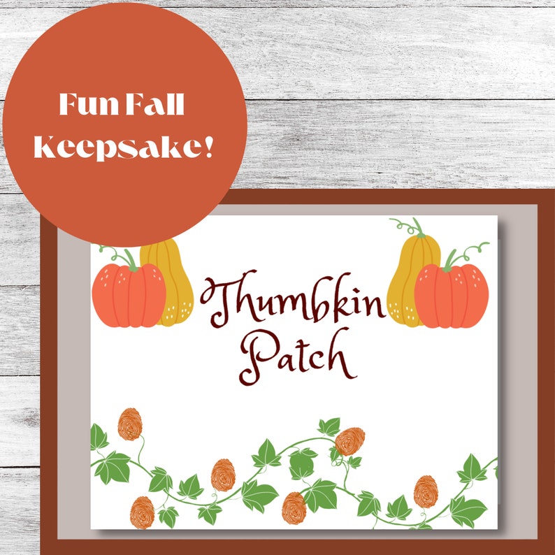 Thumbkin Patch Thumbprint Craft: Kids Fall Activity (digital Download ...