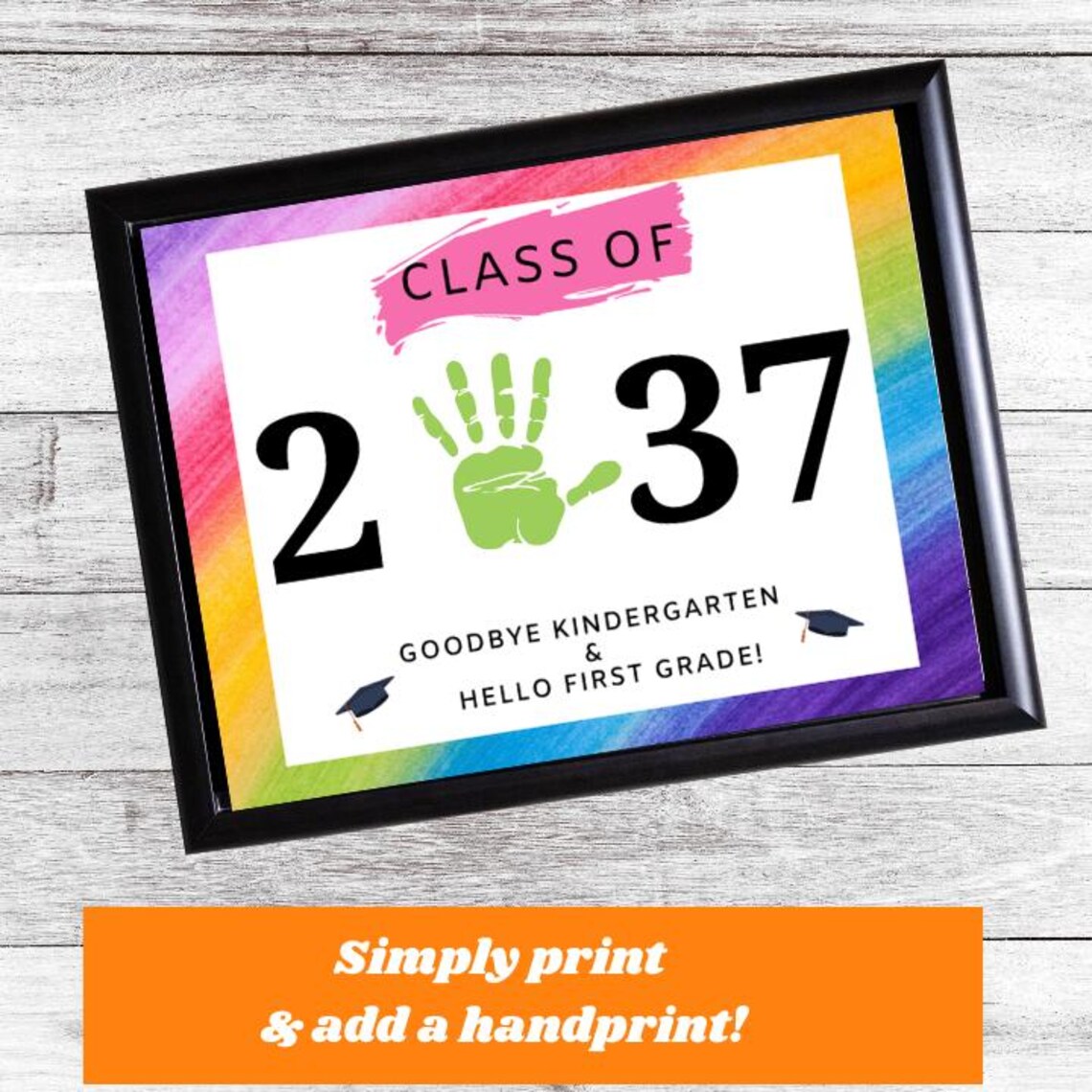 Handprint Graduation Art: Goodbye Kindergarten, Hello 1st Grade ...