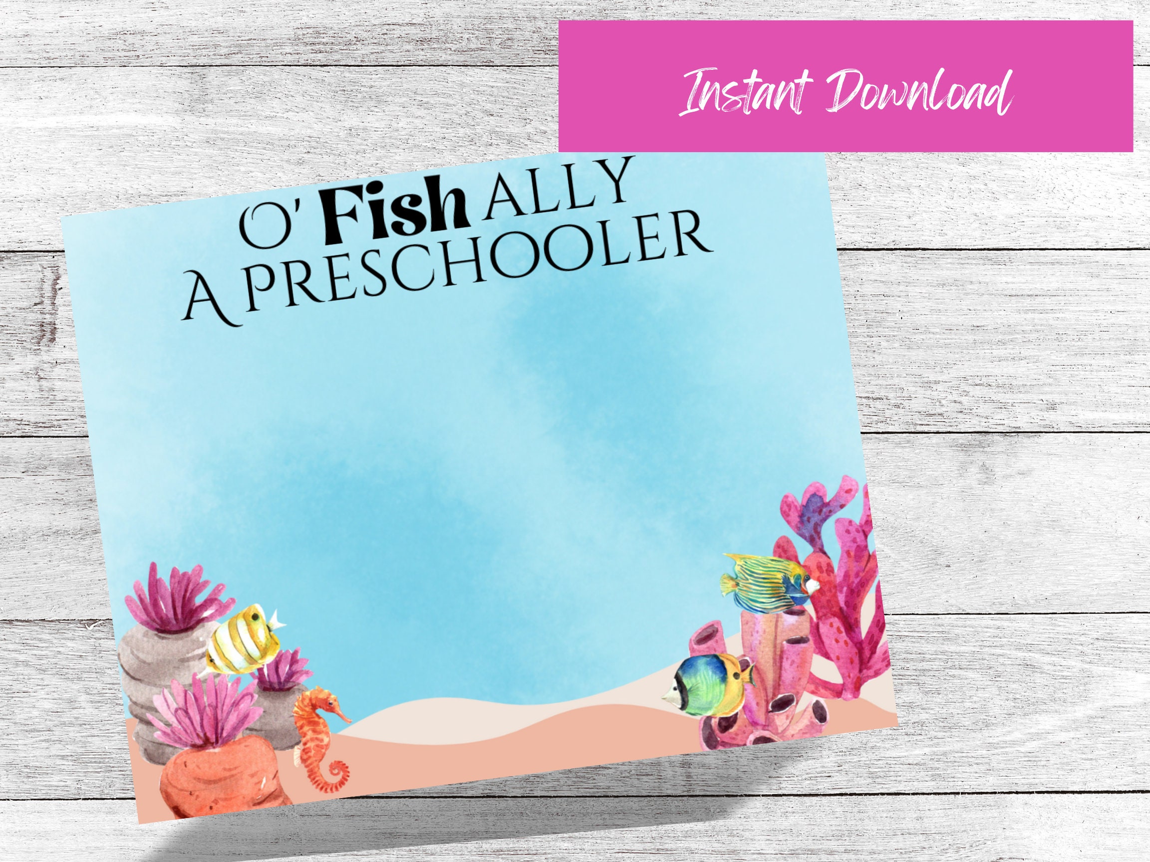 O'fishally A Preschooler/kindergartner Handprint Craft Instant Download ...