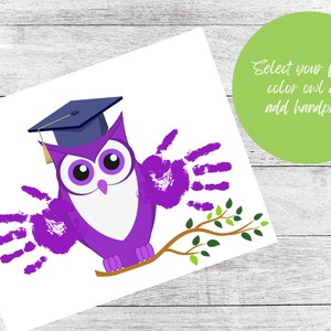 Graduation Owl Handprint Craft| Instant Download| Printable Handprint ...