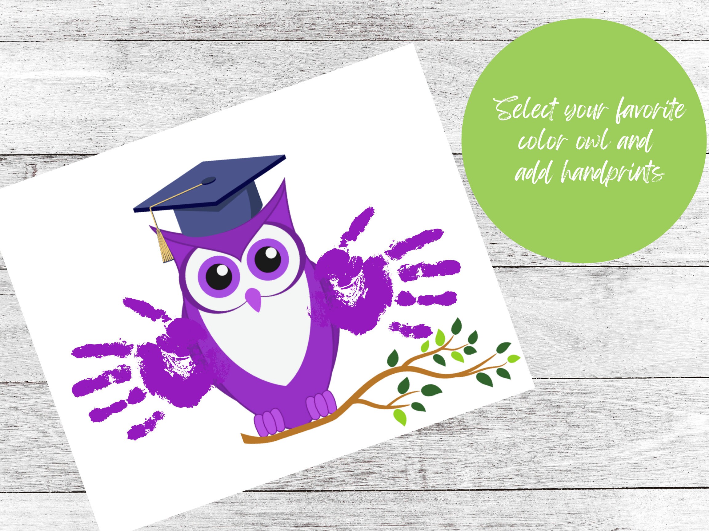 Graduation Owl Handprint Craft| Instant Download| Printable Handprint ...