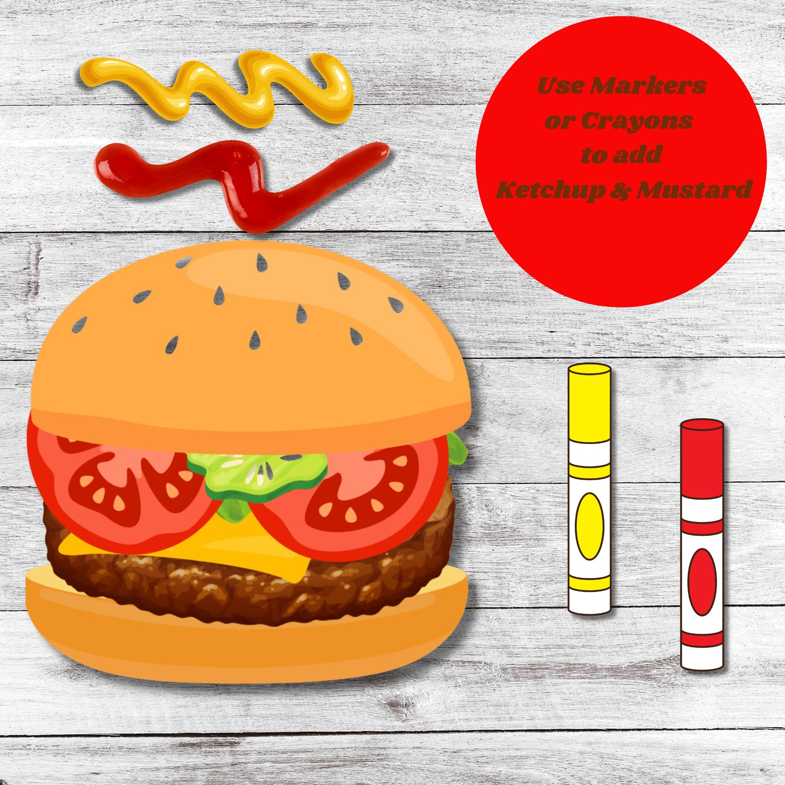 Cheeseburger Craft| Scissor Skills Activity| Summer Craft| National ...