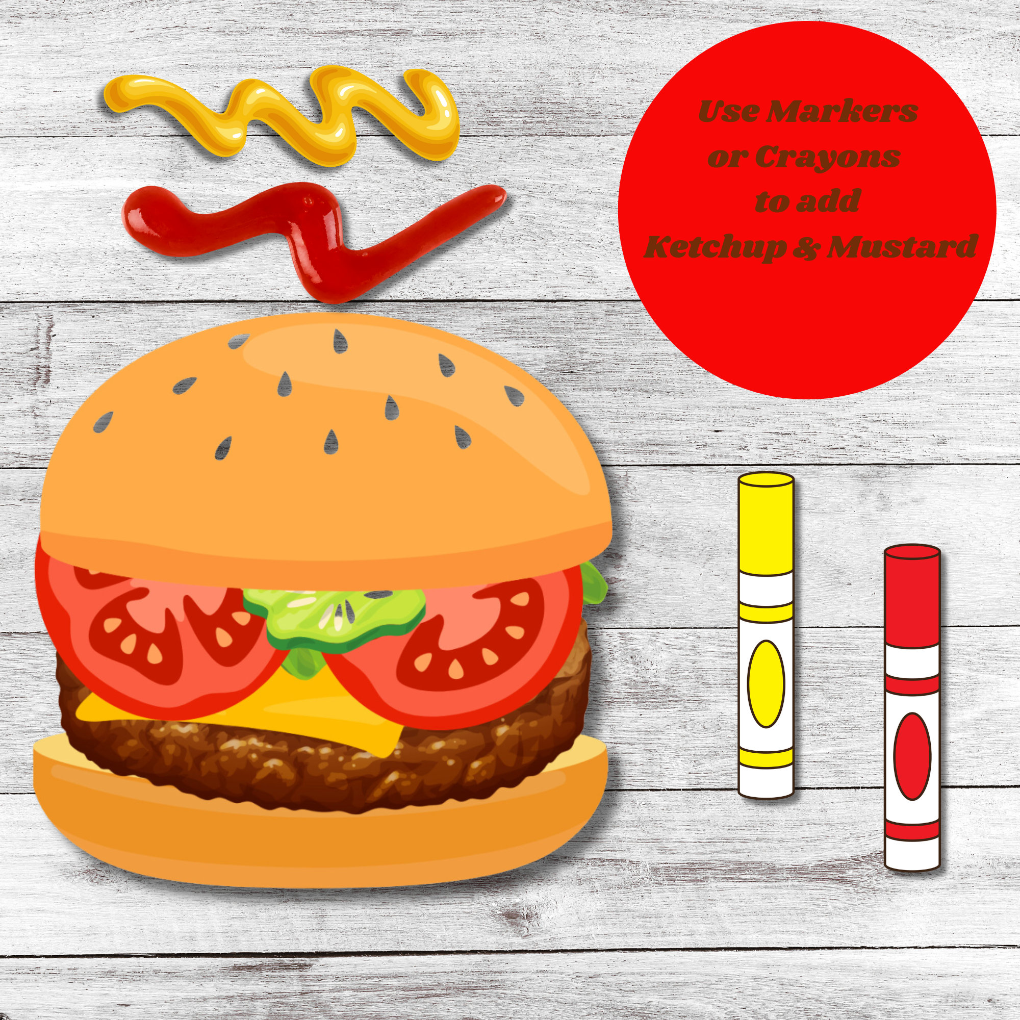 Cheeseburger Craft| Scissor Skills Activity| Summer Craft| National ...