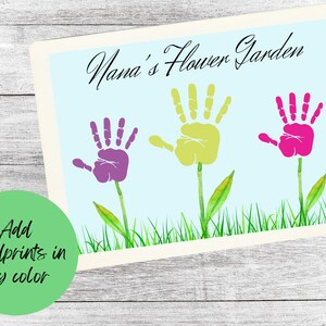 Mother's Day Handprint Flower Garden Craft: DIY Kid Keepsake (instant ...