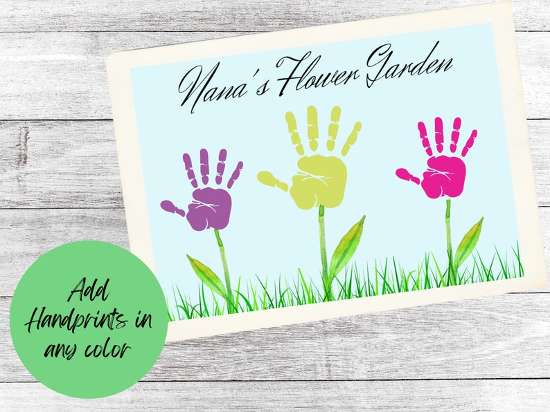 Mother's Day Handprint Flower Garden Craft: DIY Kid Keepsake (instant ...