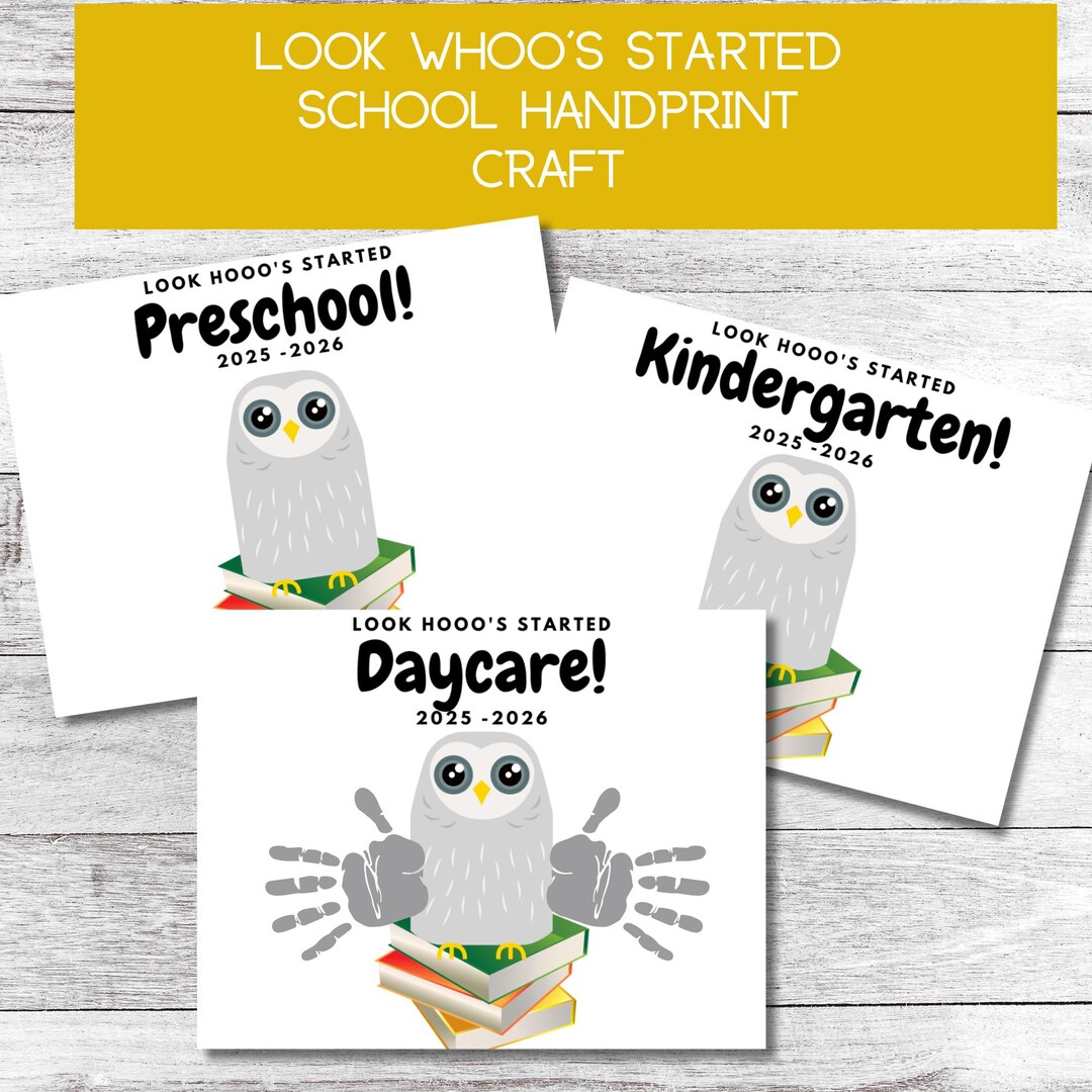 Owl Handprint First Day of School Craft: Preschool, Kindergarten ...