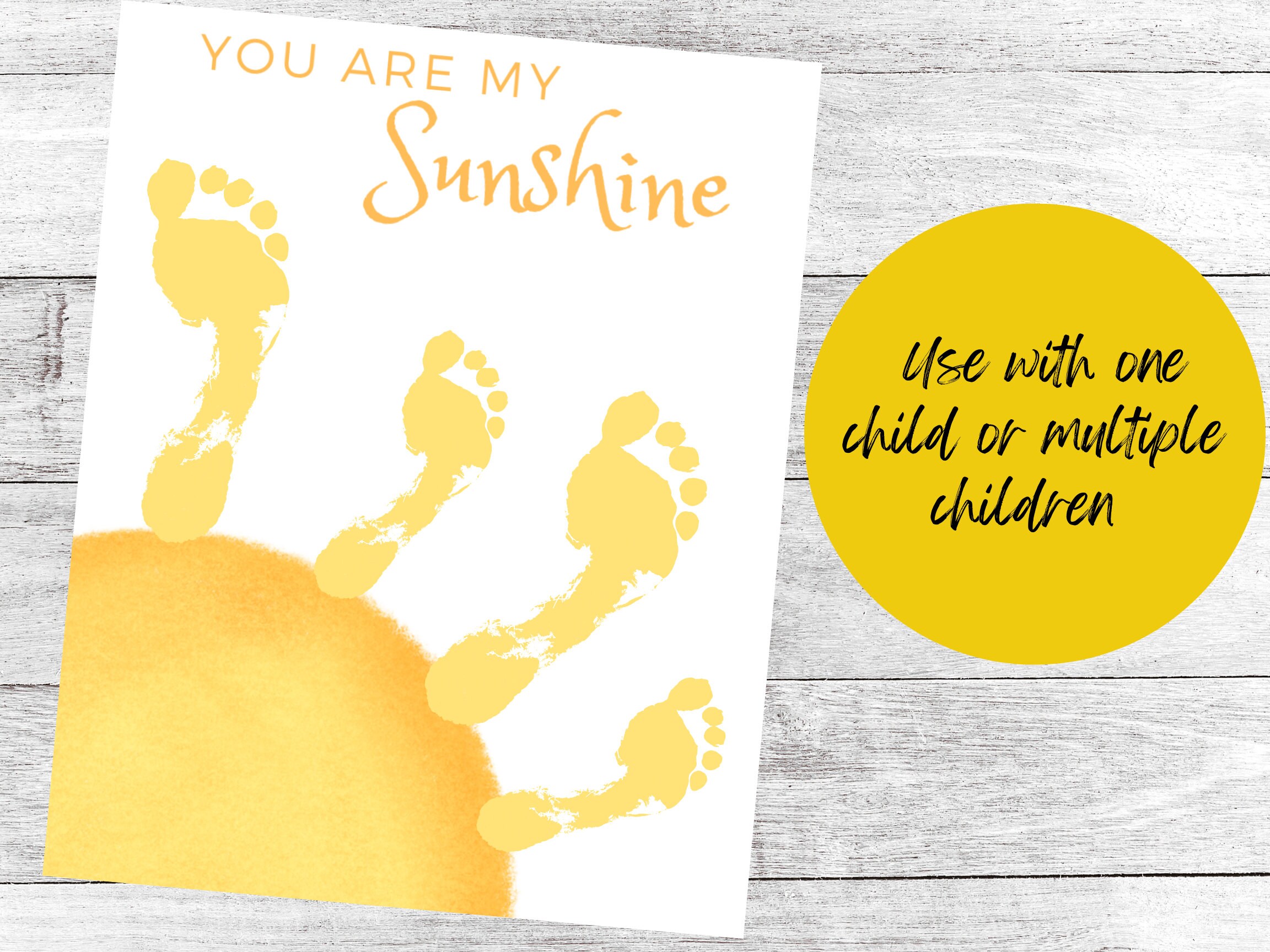 You Are My Sunshine Handprint/footprint Craft Template Printable Mother ...