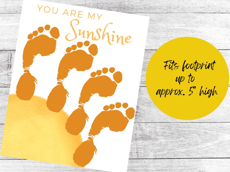 You Are My Sunshine Handprint/footprint Craft Template Printable Mother ...