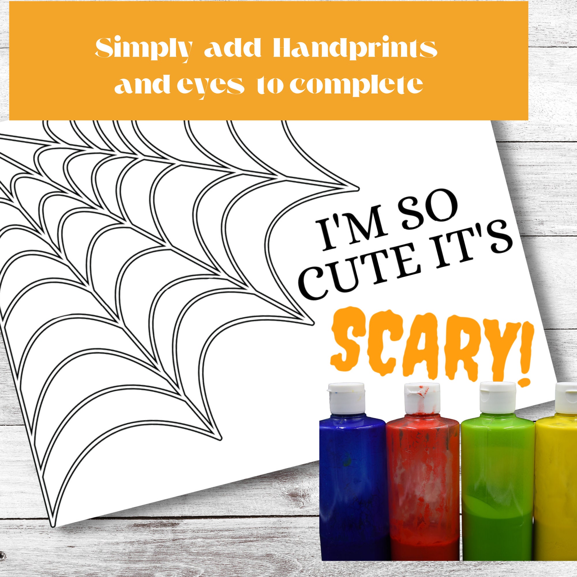 I'm so Cute It's Scary Halloween Spider Handprint Craft| Instant ...